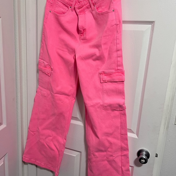 Risen Jeans | Jeans | Neon Coralhot Pink Cargo Flare | Poshmark